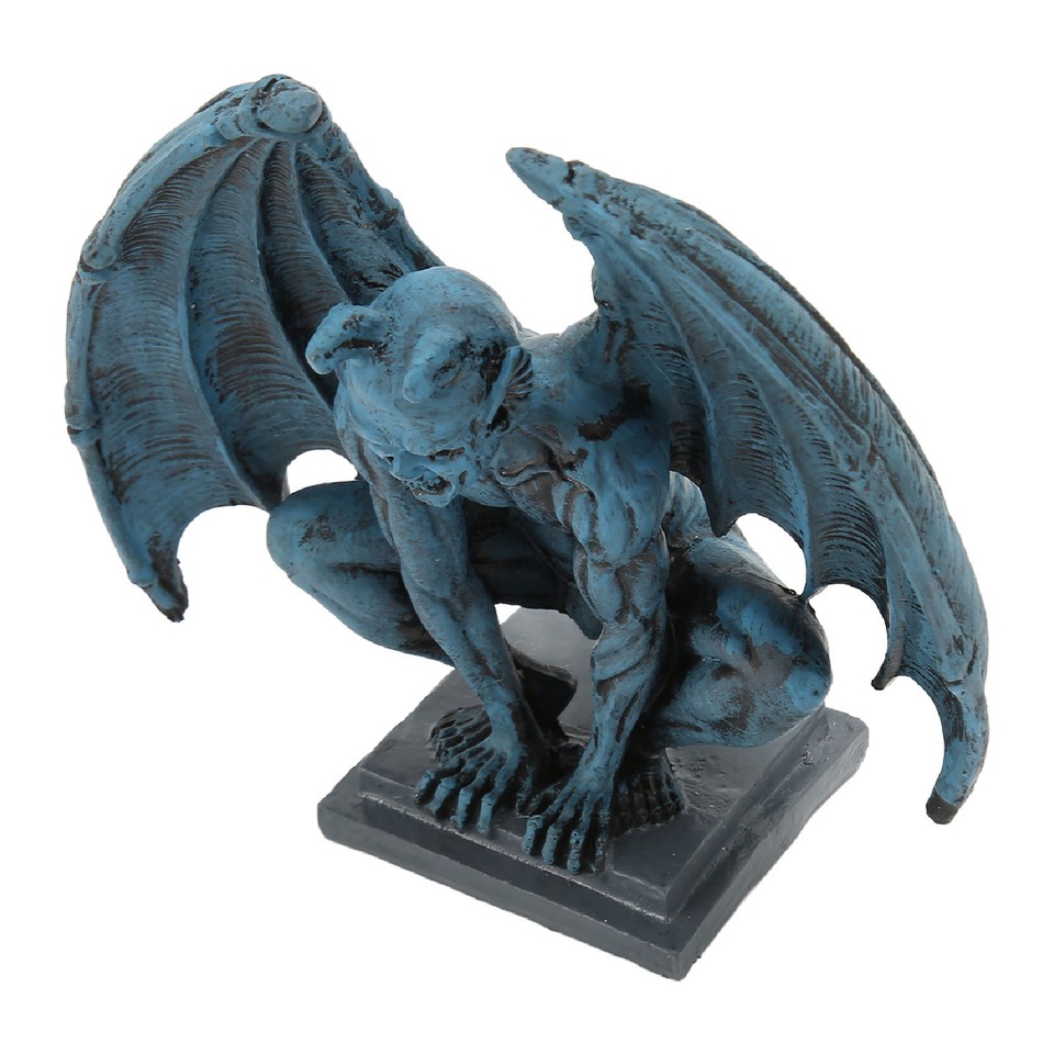 Gargoyle Statue Resin Gothic Sculpture Ornament For Garden Yard Blue | eBay