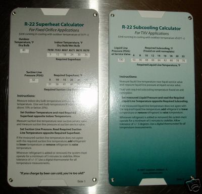 R22 Air Conditioning Superheat Subcooling Calculator | eBay