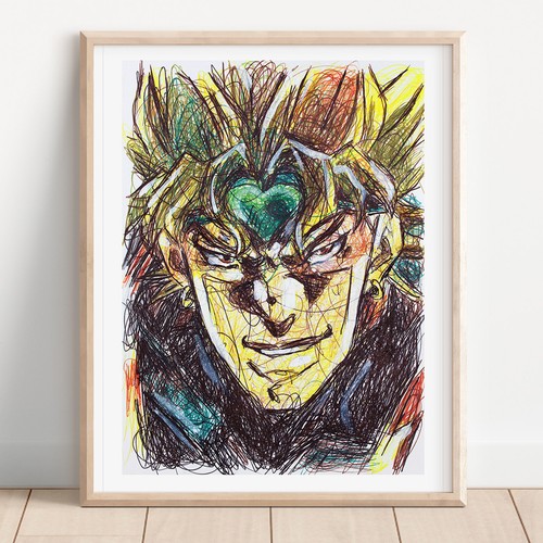 Dio Brando Ballpoint Pen Print, Jojo's Bizarre Adventure Art Poster | eBay