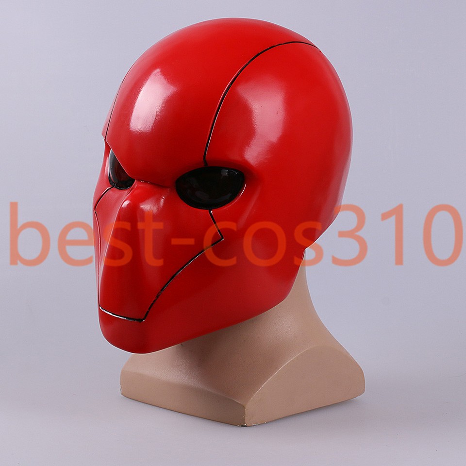 Red Hood Helmet Cosplay Batman Wayne Full Head Helmet PVC Halloween ...