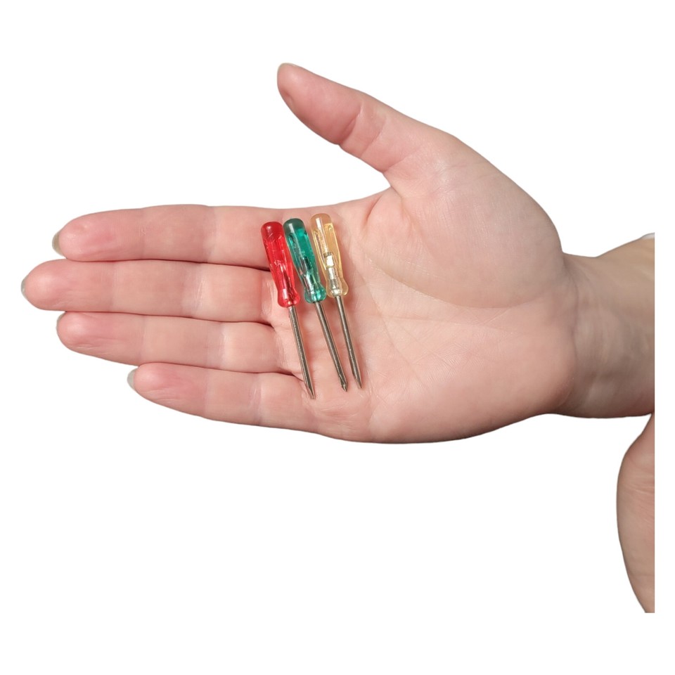 Mini Screwdriver Set Keychain with 3 Tools (2.5") Miniature Metal Screw ...