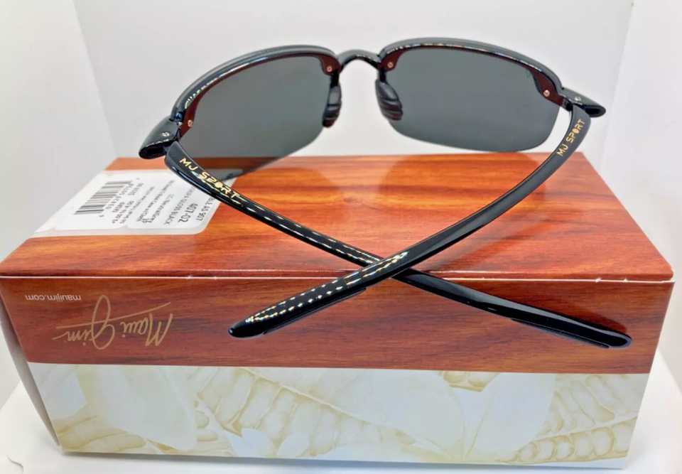 NEW UNUSED Maui Jim HOOKIPA H407-02 Wrap Black POLARIZED Bronze Lens ...