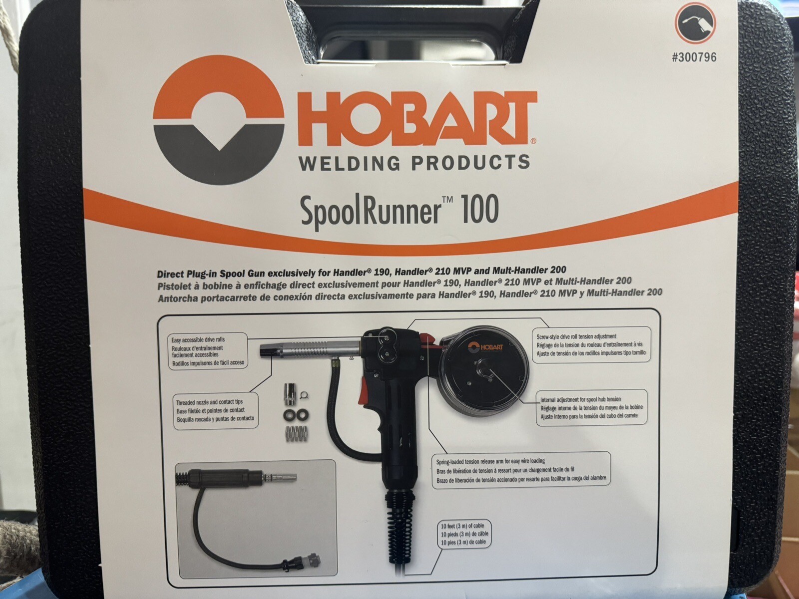 Hobart SpoolRunner 100 Spool Gun - 300796 Direct Plug-in For 190, 200 ...