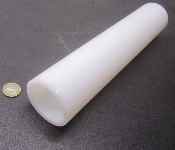 UHMW White Round Tube 2.50" OD Oversize x 2.00" ID Undersize x 12 ...