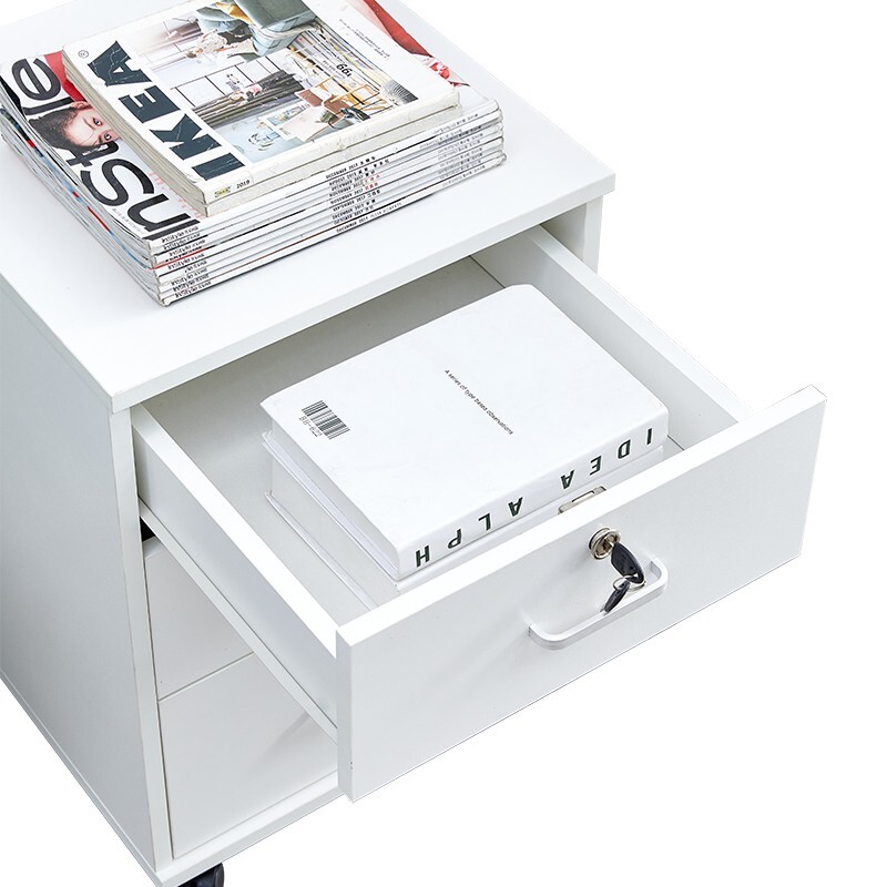 White Office Cabinet Filing Cabinet Storage 3 Drawers Lockable File ...