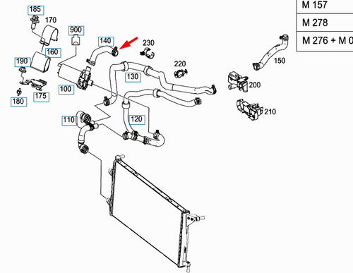 MERCEDES-BENZ GLE W166 Coolant Hose A1665008875 New Genuine | eBay