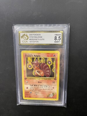 1st Edition Blaine's Vulpix - Gym Challenge 66/132 - Pokemon Card CGA 8 ...