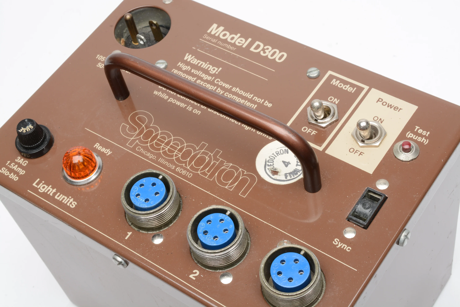 Speedotron D300 Brown Line lighting kit, 3 heads, power cord, Sync ext ...