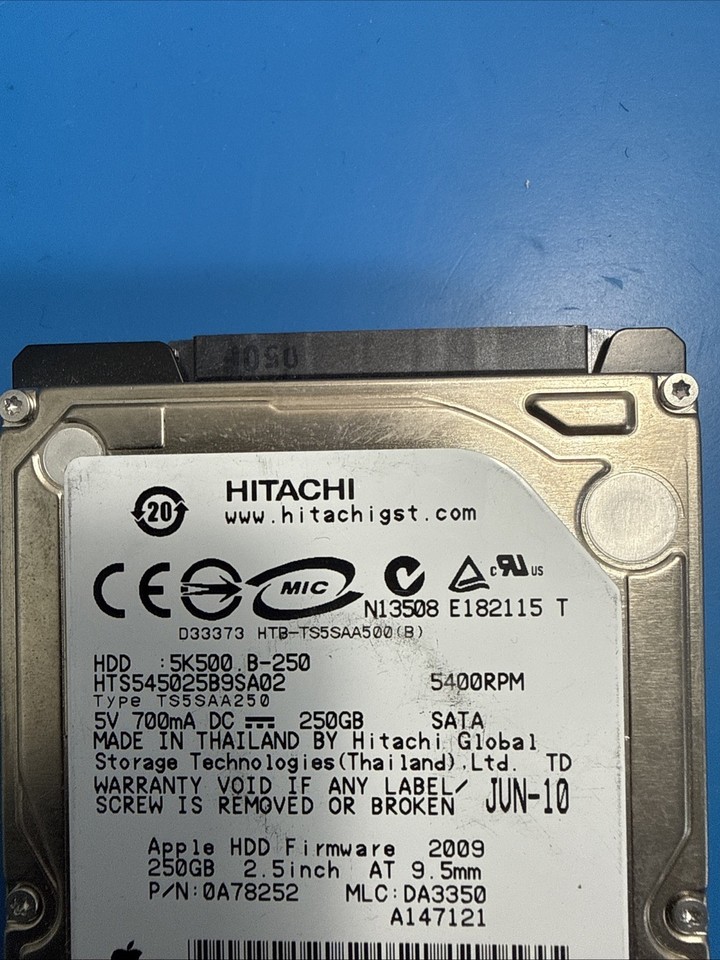 Hitachi 250GB 2.5" SATA HDD 5400RPM HTS545025B9SA02 - Hard drive ...