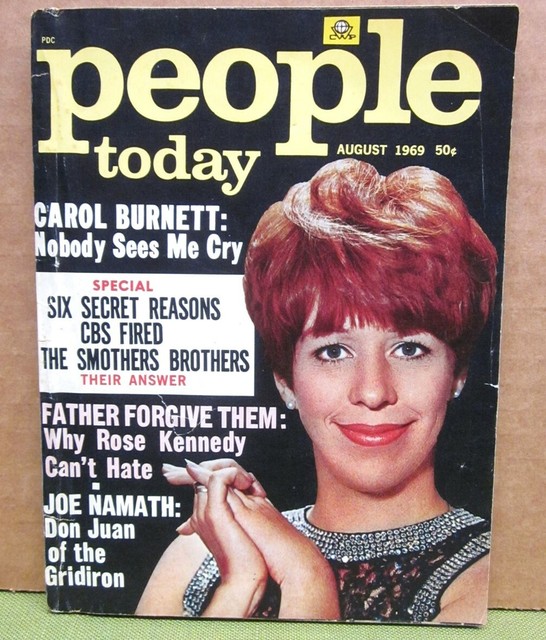 PEOPLE TODAY magazine Newman 1969 Carol Burnett & Joe Namath & Barbra ...