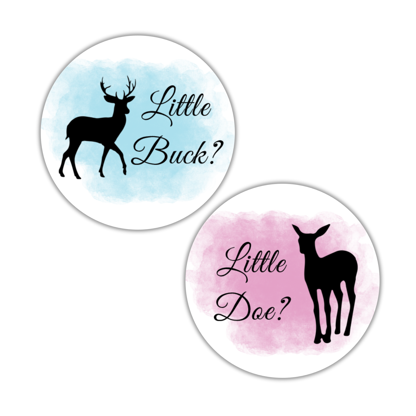 30 Gender Reveal deer Baby Shower stickers Little buck? Doe? labels 1.5 ...