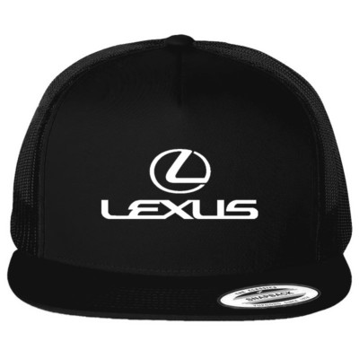 Lexus Car Auto Logo Emblem Printed on Black Hat Flat Bill Yupoong ...