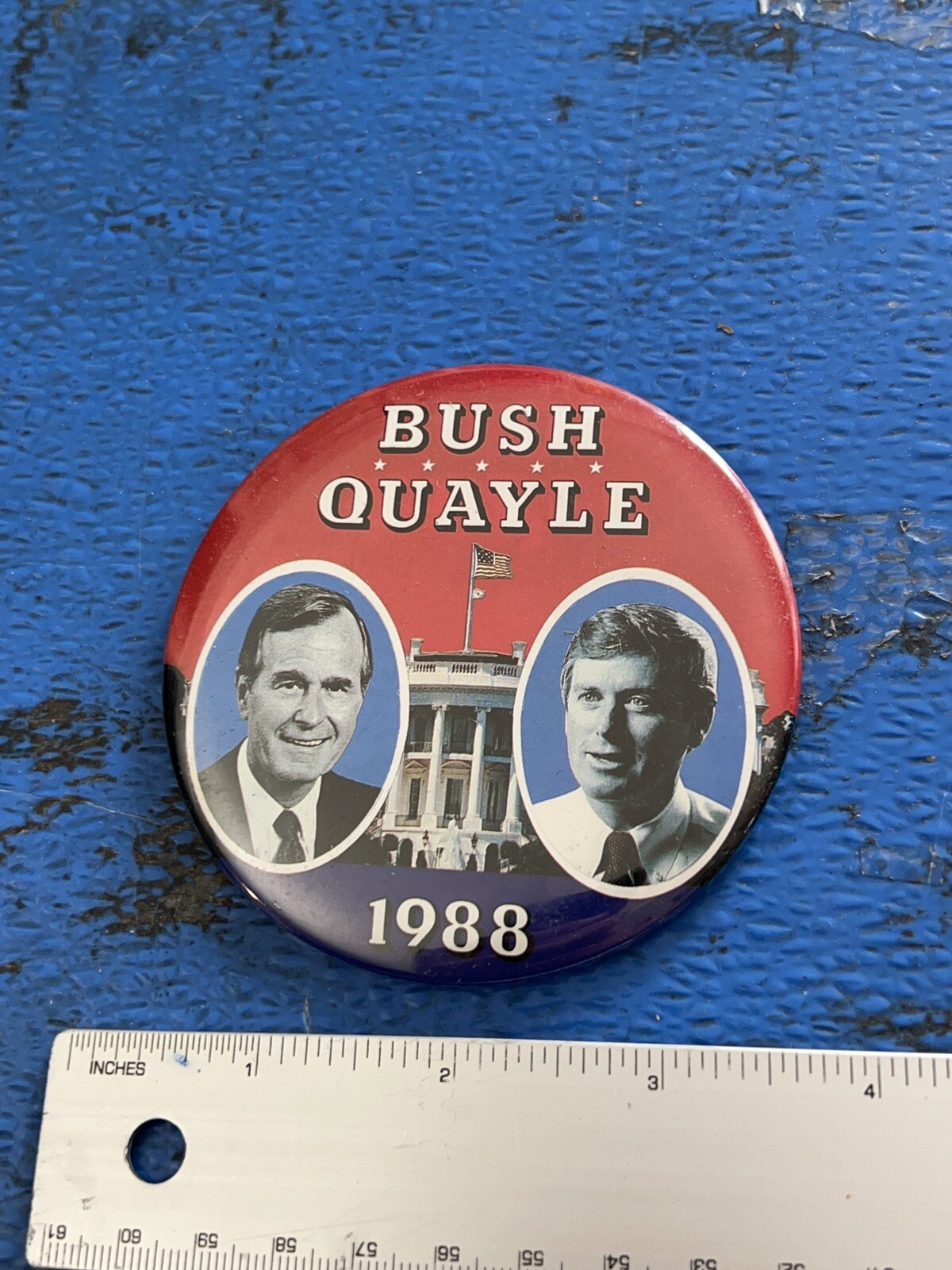 1988 GEORGE H. W. BUSH QUAYLE campaign pin pinback button political ...