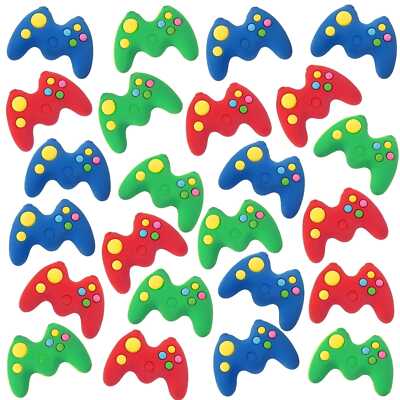 Coloured Video Gamer Controller Erasers Pack of 24 Gaming Party Favours ...