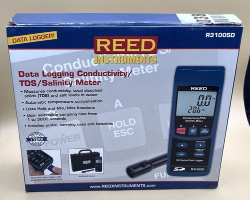 REED INSTRUMENTS R3100SD DATA LOGGING CONDUCTIVITY/TDS/SALINITY METE ...