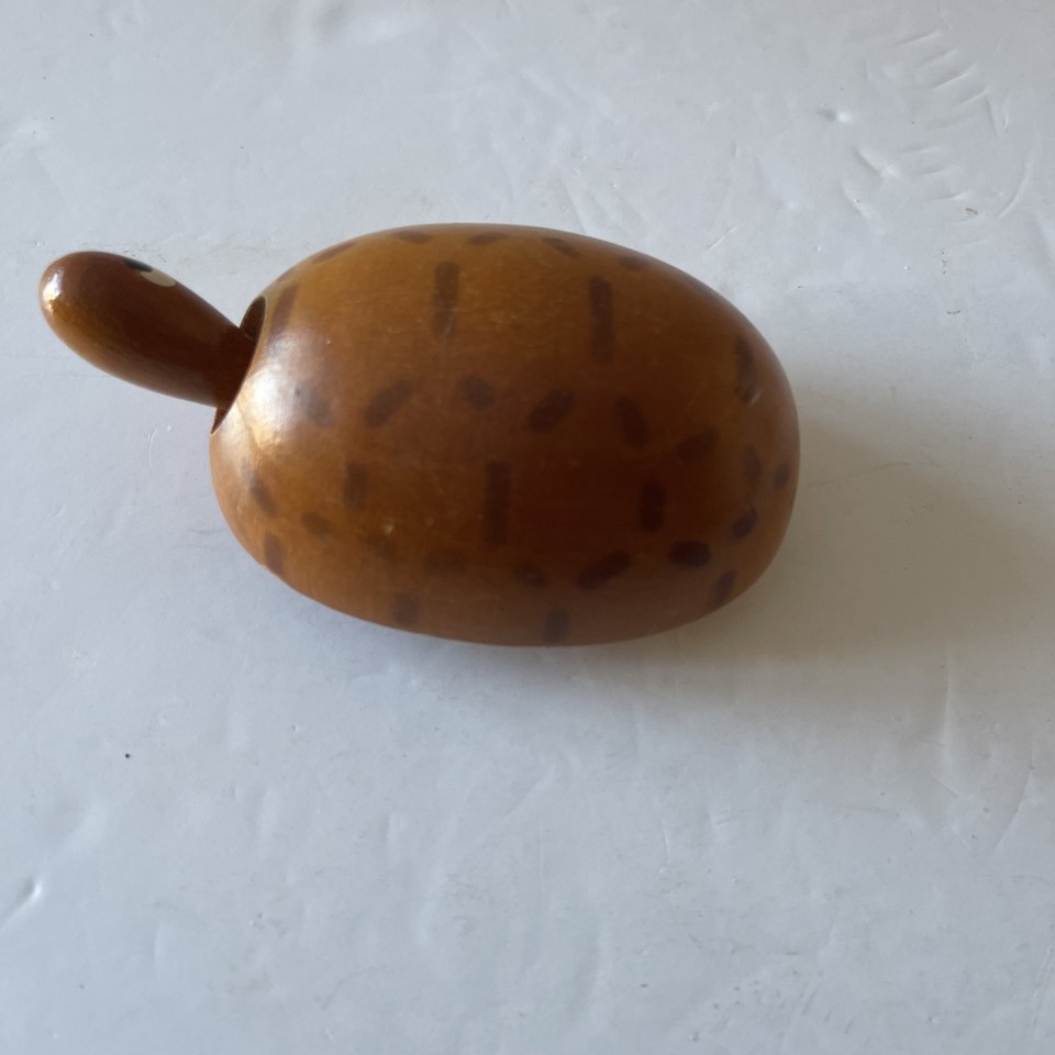 Vintage Wooden Push Along Wheeled Tortoise / Turtle Toy with Bobbing ...