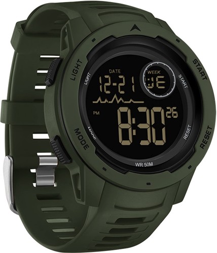 Green Digital Watch Men Women Watches Running Swimming Waterproof Reloj ...