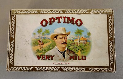 Vintage Cigar Box Optimo Sports Very Mild - 10 Cents Each - 8.5"x 5" x ...