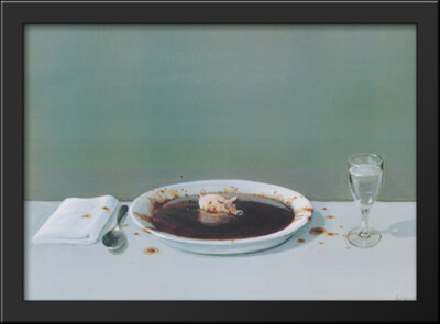 Pig in Soup 32x24 Large Black Wood Framed Art Print by Michael Sowa | eBay