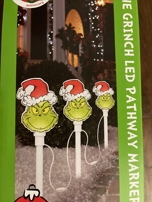 Dr Seuss The Grinch Stole Christmas Pathway Walkway LED Light Stakes ...
