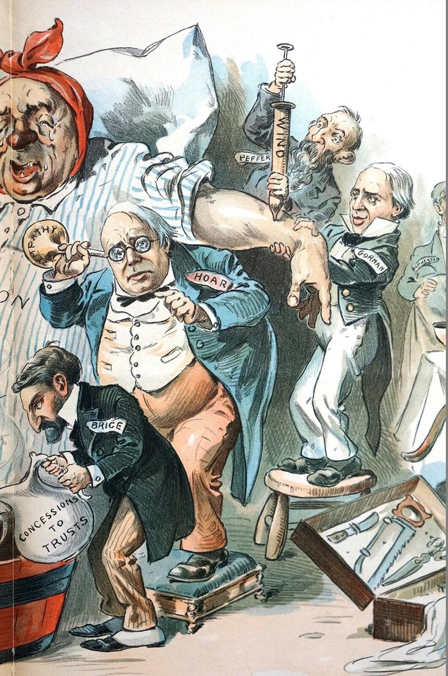 Senatorial Quacks 1894 SENATORS as DOCTORS w CURES for SICK PATIENT ...