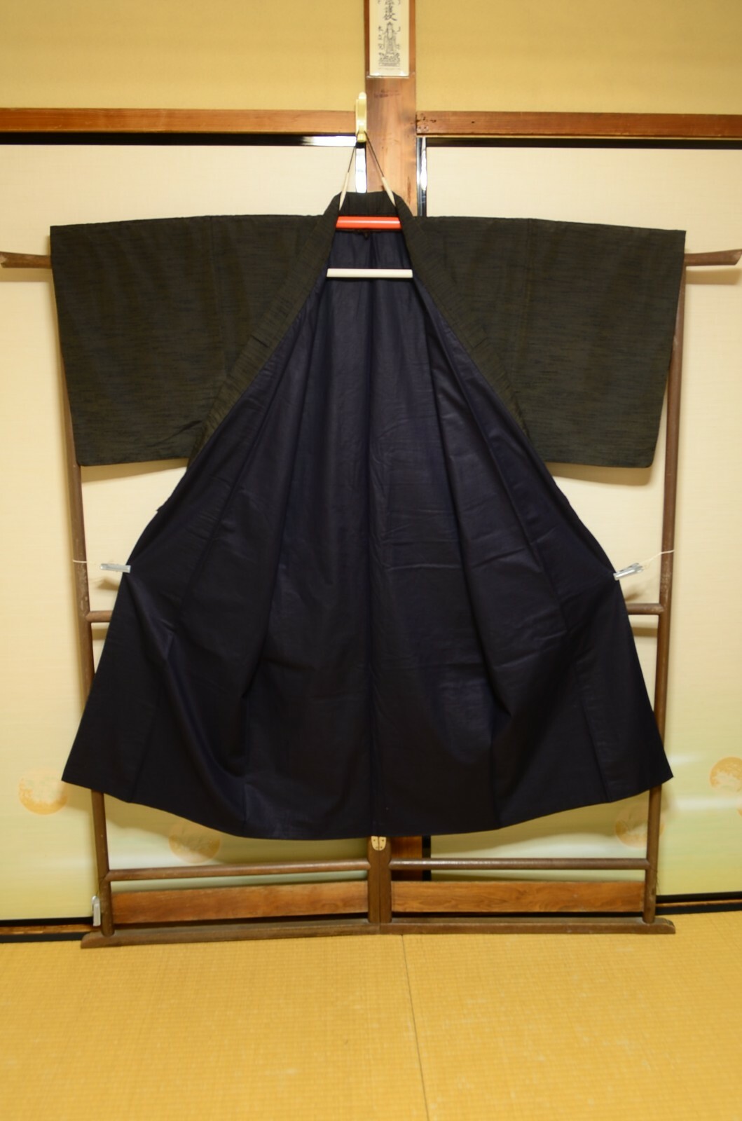 (High Grade) Men's Silk Kimono & Haori SET Japanese vintage Robe Jacket ...