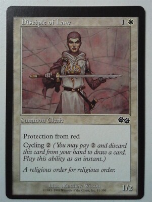 Disciple of Law *Common* Magic MtG x1 Urza's Saga MISCUT (centering) | eBay