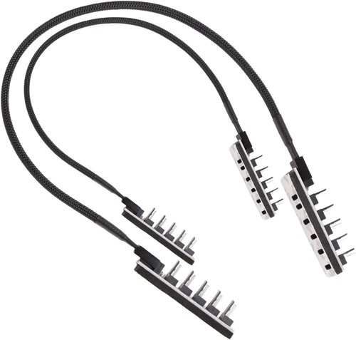 2 Pack PWM Fan Hub 1 to 5 Way 4 Pin Splitter Power Cable with Sleeve ...