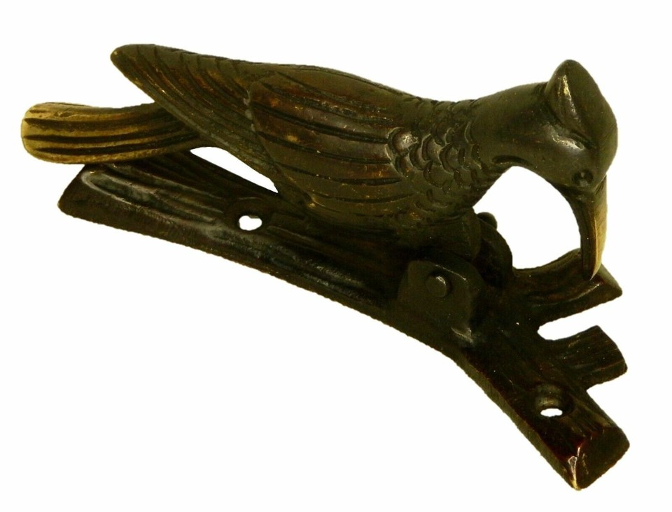 Black Woodpecker Bird Shape Antique Style Handmade Brass Door Bell ...