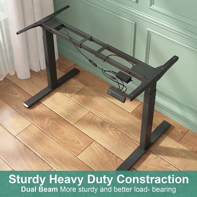 Electric Standing Desk Frame Dual Motor Height Adjustable Sit Stand ...