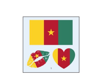4 Packs 12 PCS Cameroon Flag Tattoos: CMRN 🇨🇲 Temporary Stickerd Party ...