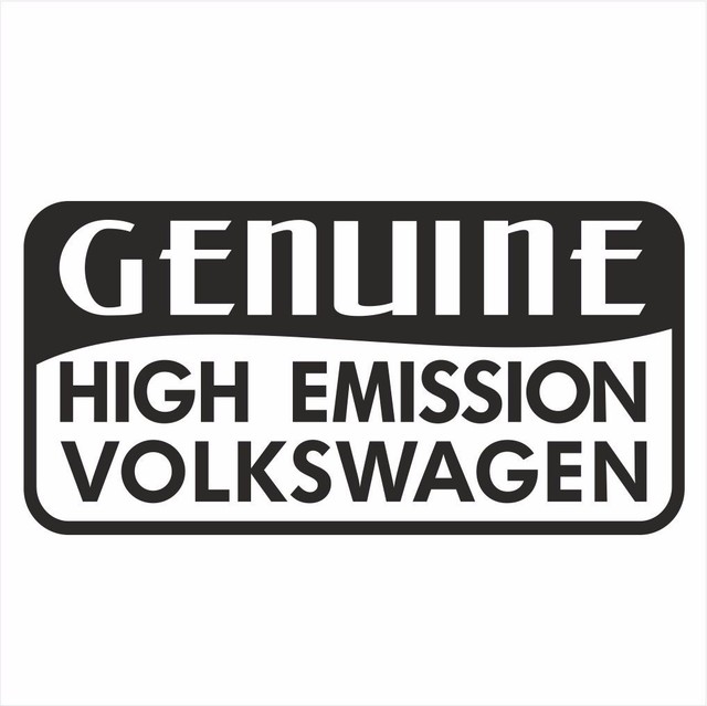 VOLKSWAGEN VW GENUINE HIGH EMISSION FUNNY BUMPER DECAL PASSAT GOLF ...