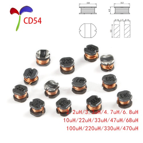 SMD/SMT Chip Power Inductor CD54 Winding Coil Inductance 2.2UH to 470UH ...