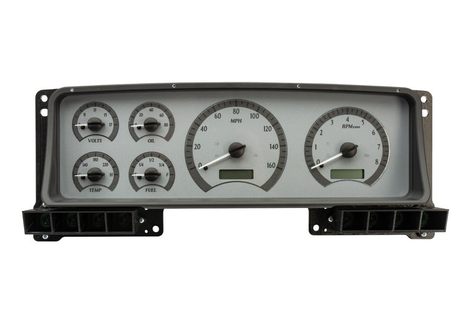 Dakota Digital 87-91 Ford Pickup Bronco Analog Gauges Silver Red VHX ...