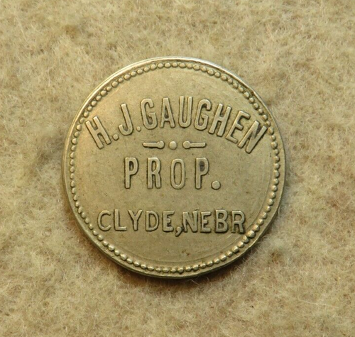 CLYDE, NEBR. H. J. GAUGHEN THE IDEAL 5¢ NEBRASKA TOKEN | eBay