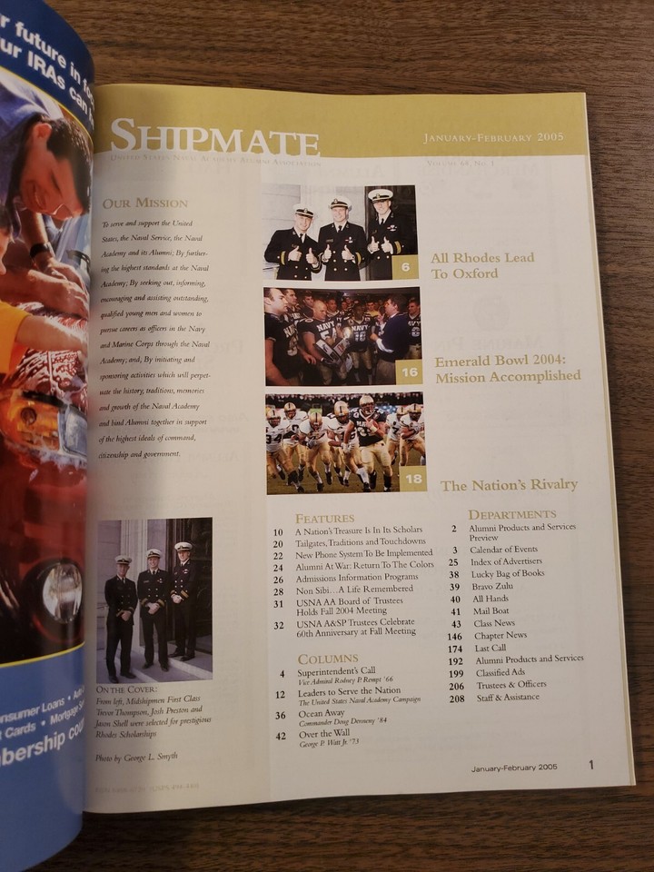 Shipmate Monthly Magazine Jan/Feb 2005 United States Navy Alumni ...
