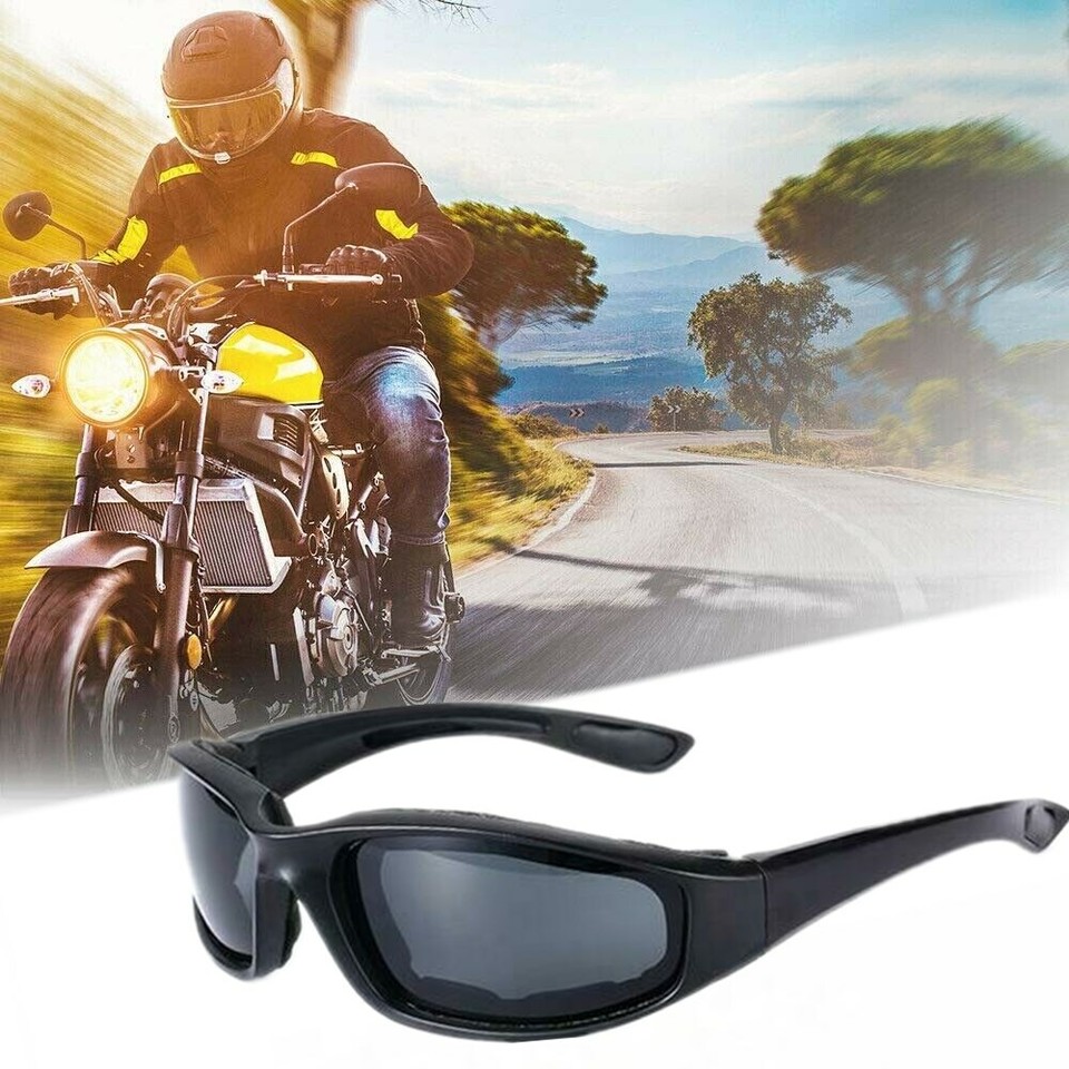 3 Color Motorcycle Riding Glasses Goggles Wind Resistant Grey Clear ...