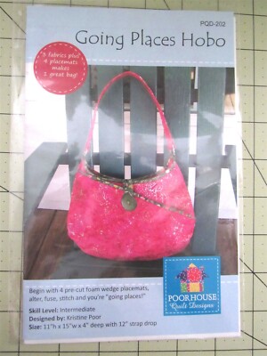 Going Places Hobo Bag Quilt Pattern by Poor House Quilt Designs | eBay