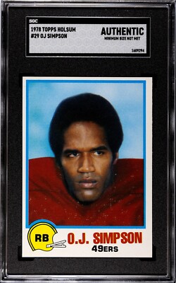 1978 Topps Holsum OJ SIMPSON San Francisco 49ers #29 SGC AUTHENTIC | eBay