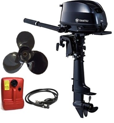 5HP TOHATSU Long Shaft Tiller Outboard 12L Tank Extra Handles SAIL PRO ...