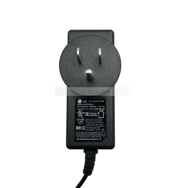 LG LED LCD Monitor AC Adapter Power Supply 19v 1.7a US Plug Lcap26a-a ...