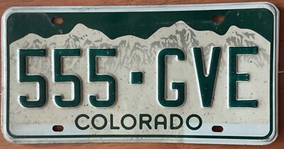 Colorado USED License Plate 555-GVE OLDER THAN 3 YEARS JM | eBay