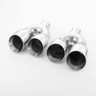Stainless Steel Chrome Exhaust Tips 2-1/4" In Quad 3-1/2" Out Staggered ...