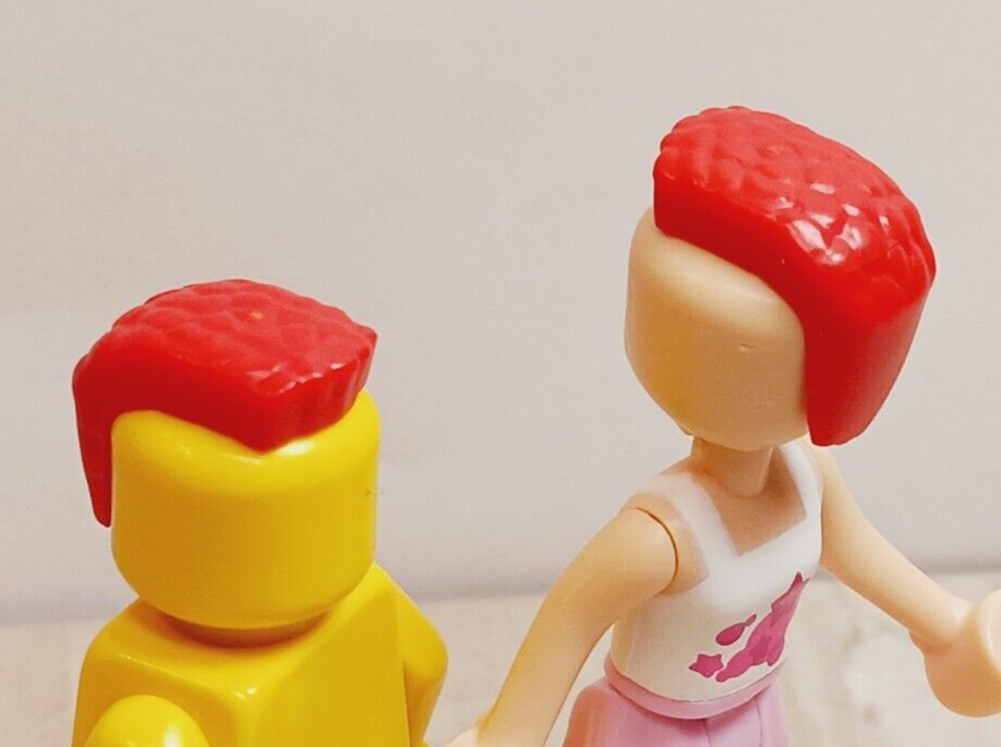 New LEGO Mohawk Hair Short RED Bright Curly Coiled Wide PUNK Wig Unisex ...