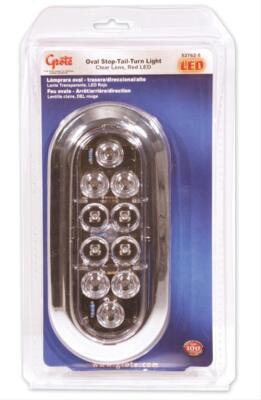 Grote 52762-5 LED 6" Oval RED with Clear Lens Stop Tail and Turn Signal ...