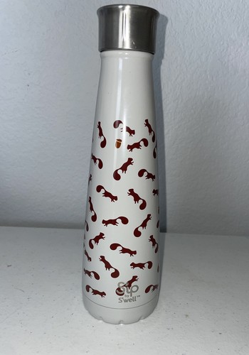 Sip By Swell 15 oz Metal Water Bottle ~ Gray with Rust Squirrels and ...