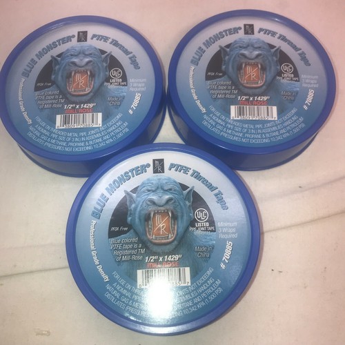 3X Mill-Rose 70885 Blue Monster PTFE Pipe Thread Sealant Tape, 1/2-Inch ...