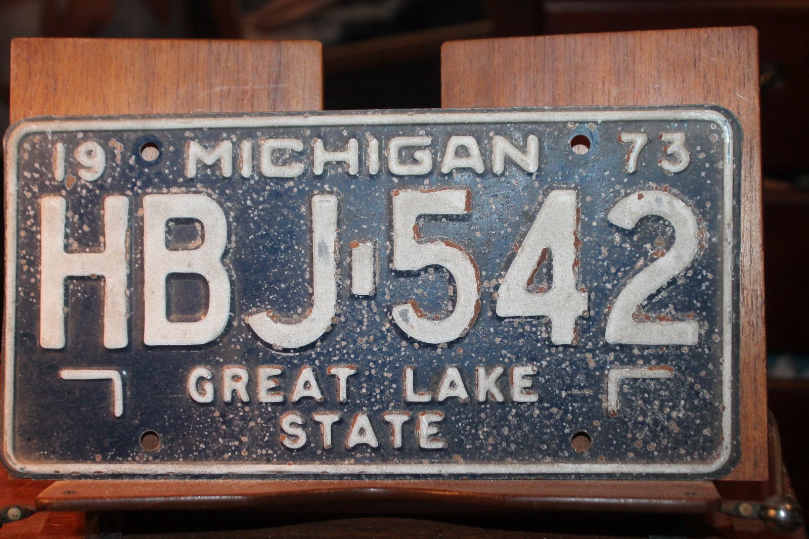 1973 Michigan License Plate Great Lake State HBJ-542 PITTED | eBay