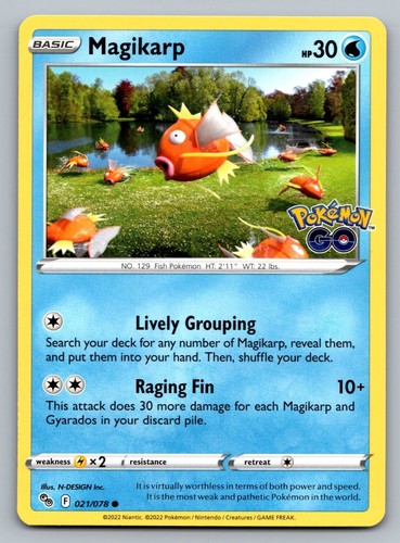 Pokemon Go MAGIKARP 021/078 Pokemon TCG Card NM/M Free S&H | eBay