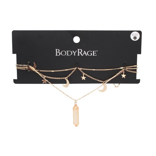 Body Rage Star Moon Crystal Pendant Choker Necklace #N2793 | eBay